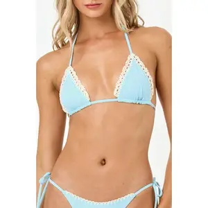 L*Space Samba Embroidered Trim Bikini Top - Tourmaline