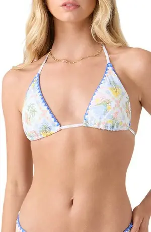Roxy Catch My Drift Triangle Bikini Top - White/light