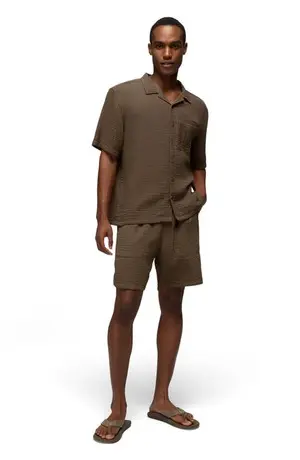 Prana Hideaways Organic Cotton Camp Shirt - Mud