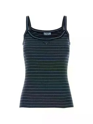 Prada Embroidered Cotton Tank Top