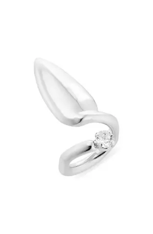 JUSTINE CLENQUET Luce Crystal Ring - Palladium