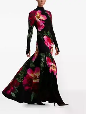 Alice + Olivia Augusta Floral Maxi Dress - Black