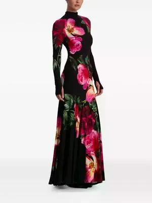 Alice + Olivia Augusta Floral Maxi Dress - Black
