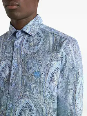 Etro Floral Paisley Cotton Shirt - Blue