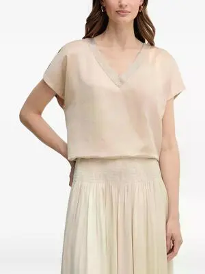 MARC AUREL Embellished V-neck Top