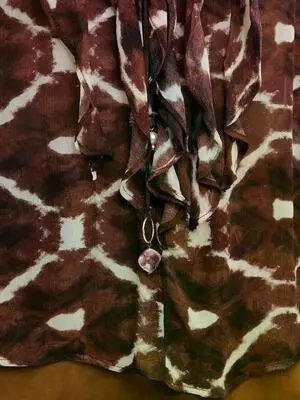 PEDRO DEL HIERRO Patterned Ruffled Trim Top