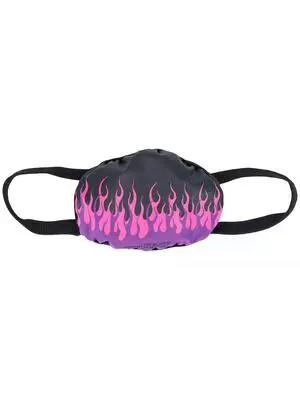 VISION OF SUPER Flame Print Face Mask - Black
