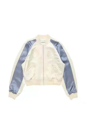 Acne Studios Logo-embroidered Bomber Jacket - Neutrals