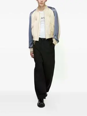 Acne Studios Logo-embroidered Bomber Jacket - Neutrals