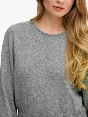 OUI Rib-knit Slit-detail Midi Dress - Grey
