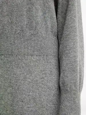 OUI Rib-knit Slit-detail Midi Dress - Grey