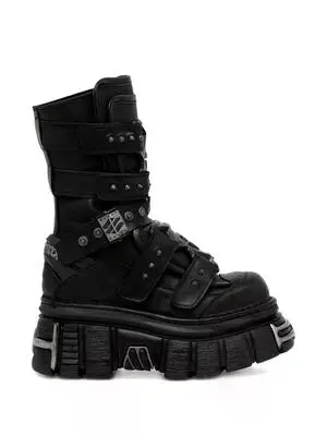 NEW ROCK Buckle-studded Boots