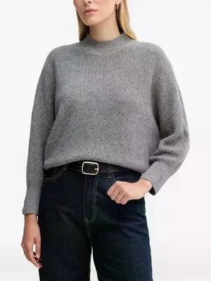 OUI High-neck Ribbed Knit Sweater