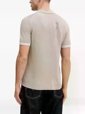JOOP! Ribbed Short Sleeve Polo Shirt - Neutrals