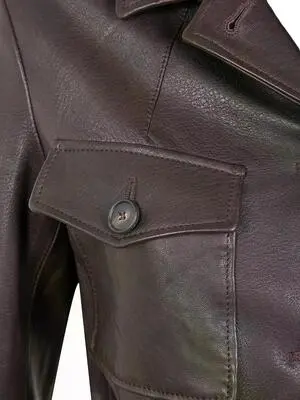 Tagliatore Buttoned Belted Leather Jacket