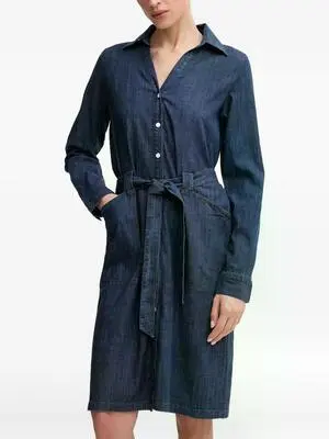 MOS MOSH Tie-waist Denim Mini Dress - Blue