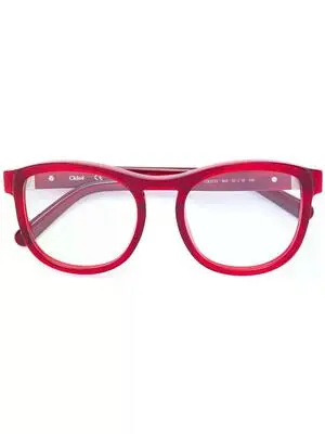 Chloé Acetate Round Frame Eyeglasses - Red