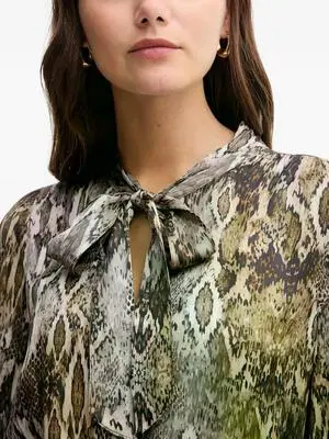 MARC AUREL Tie Neck Snake Print Dress