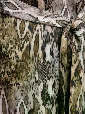 MARC AUREL Tie Neck Snake Print Dress