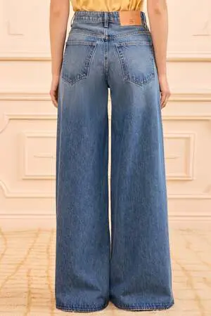 Ulla Johnson The Zephyr Wide Leg Jeans - Danube