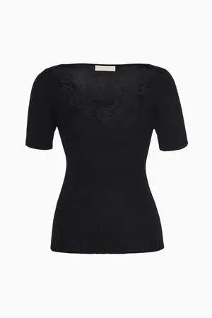 Ulla Johnson Celeste Knit Top With Lace