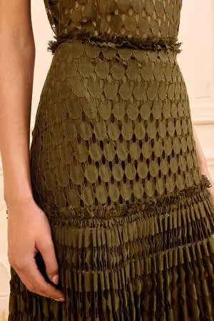 Ulla Johnson Aris Lace Maxi Skirt - Pine