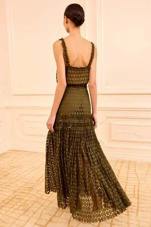 Ulla Johnson Aris Lace Maxi Skirt - Pine