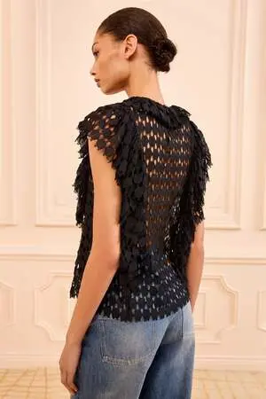Ulla Johnson Daevy Lace Top - Noir