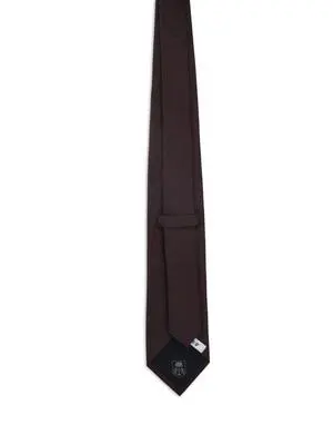 Corneliani Dotted Silk Tie - Brown