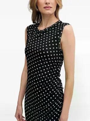 MARC AUREL Polka-dot Ruched Maxi Dress