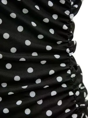 MARC AUREL Polka-dot Ruched Maxi Dress