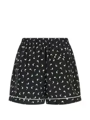 Moschino Printed Silk Twill Shorts - Black