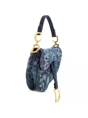 Dior Saddle Handbag Tie Dye Printed Denim Mini Shoulder Bag