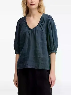 MOS MOSH Gathered V-neck Blouse