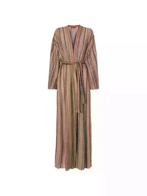 Missoni Striped Belted Long Sleeve Cardigan