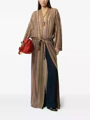 Missoni Striped Belted Long Sleeve Cardigan