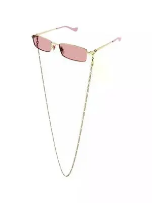 Gucci Rectangle-frame Sunglasses With Chain Detail