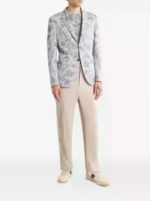 Etro Single-breasted Floral Jacket - Grey