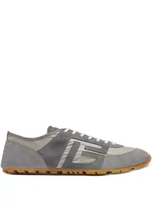 Balmain Racer Suede And Nylon Sneakers - Grey