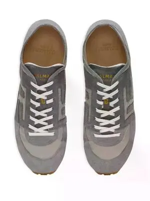 Balmain Racer Suede And Nylon Sneakers - Grey