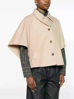 Max Mara Buttoned Cotton Cape
