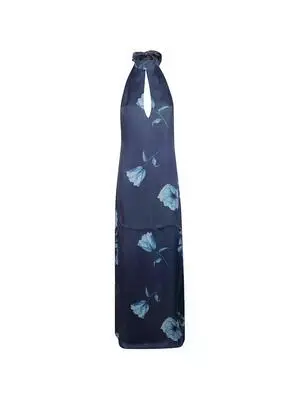 MAR DE MARGARITAS Floral Halterneck Dress