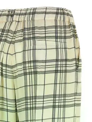 JIL SANDER Checked Wide Leg Trousers