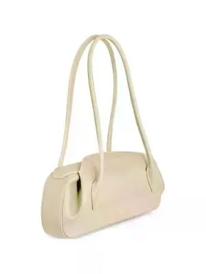 Yuzefi Oyster Shoulder Bag With Logo Detail - Neutrals