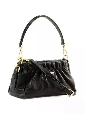Prada Logo-appliqué Shoulder Bag - Black