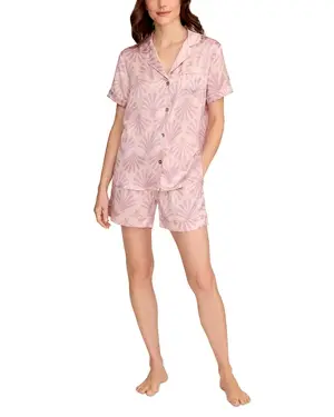PETITE PLUME Silk Blush Tide Short Sleeve Short Set
