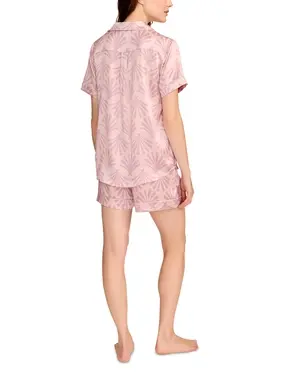 PETITE PLUME Silk Blush Tide Short Sleeve Short Set