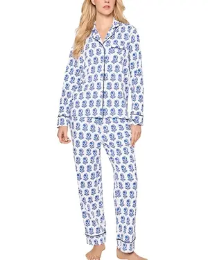 PETITE PLUME Something Blue Bows Long Pajama Set