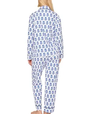 PETITE PLUME Something Blue Bows Long Pajama Set