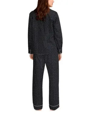 PETITE PLUME Woven Twill Midnight Hearts Classic Pajama Set